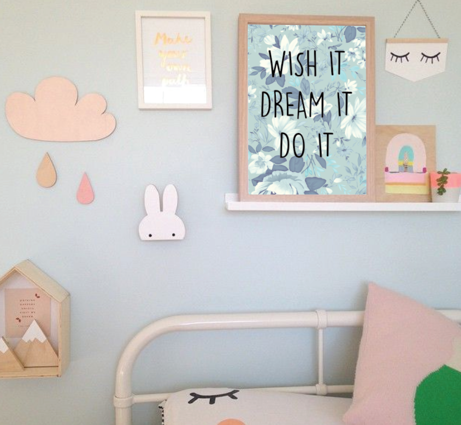 Print or Canvas, Wish It, Dream It, Do It, Inspirational Art – Children ...