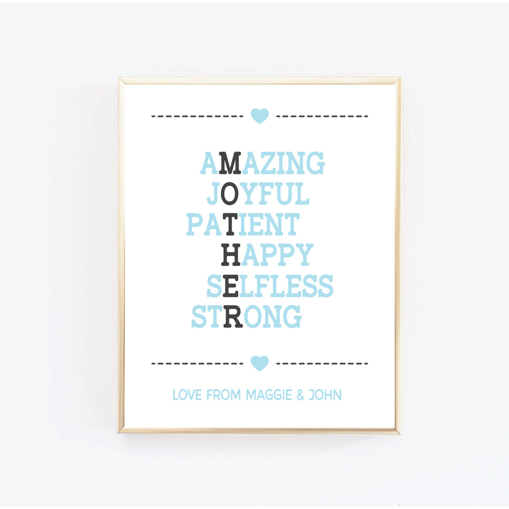 Valentine's Gift for Mom, Acrostic Poem For Mother, Canvas or Print, P ...