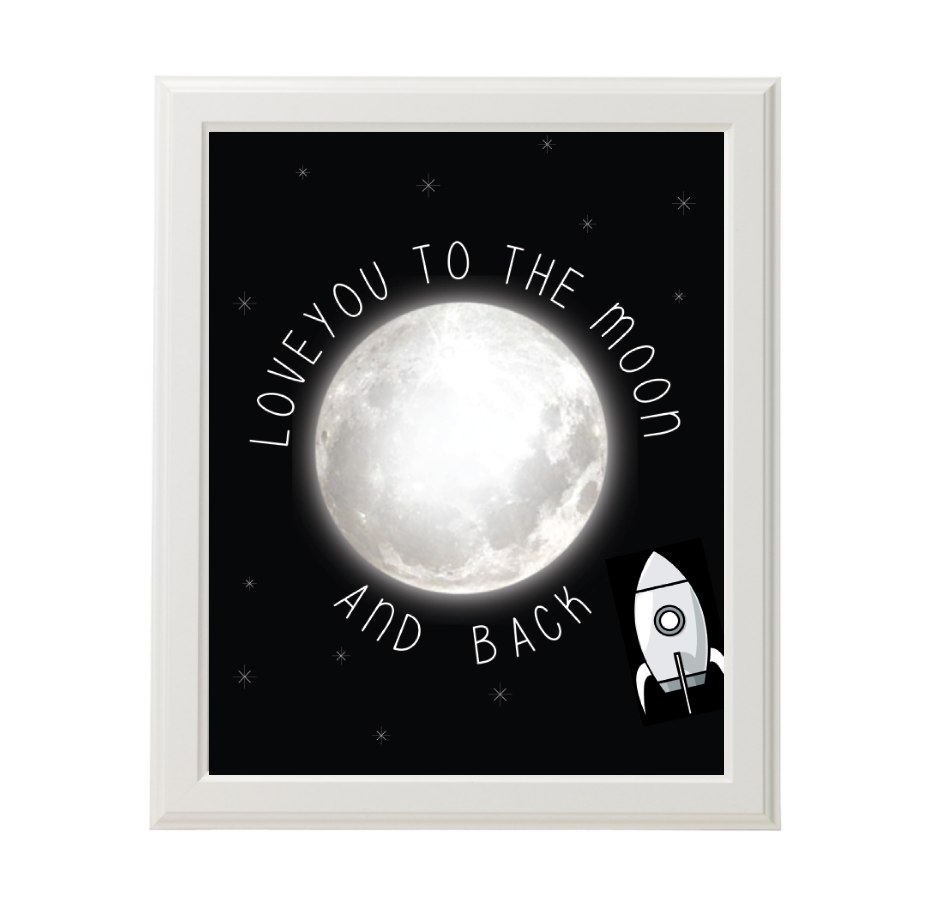 Canvas or Print, Love You To The Moon and Back - Rocket – Children ...