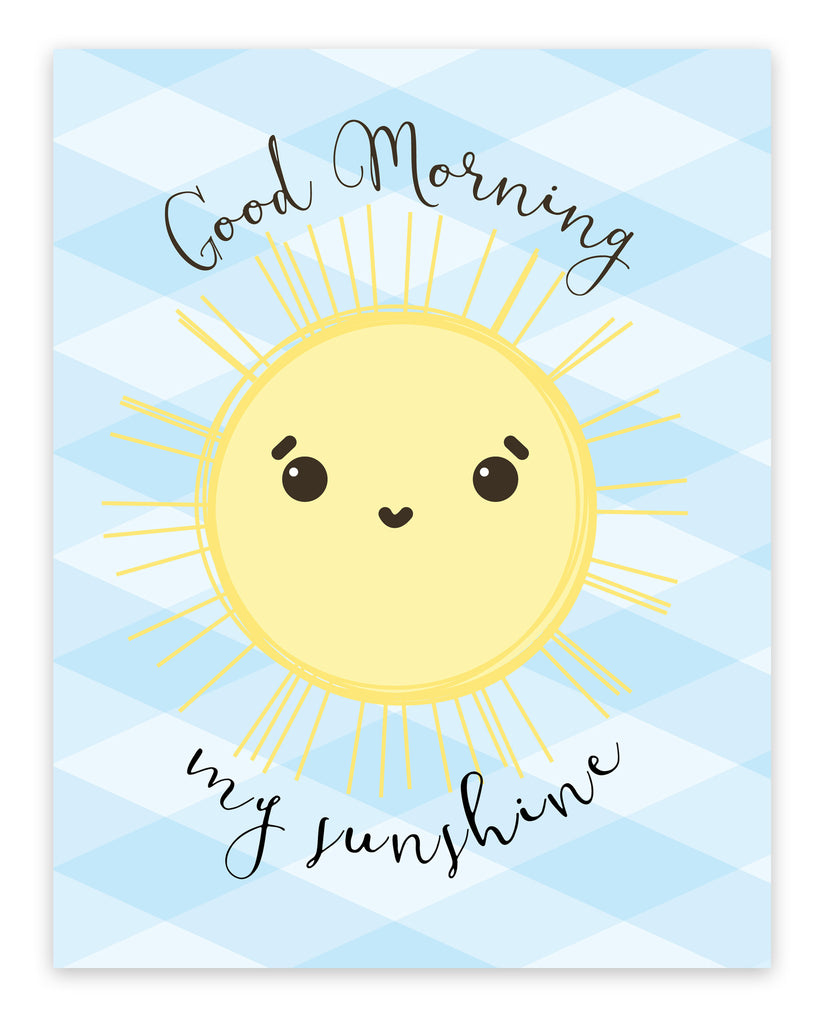 Print or Canvas, Good Morning My Sunshine Blue – Children Inspire Design