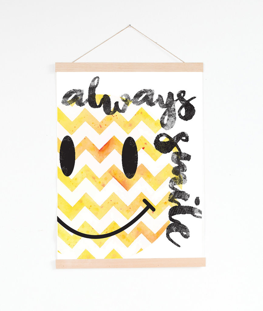 Always Smile, Canvas or Print, Inspirational Wall Decor – Children ...