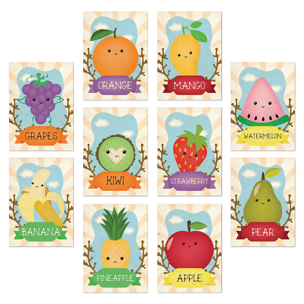 Fruits Wall Cards Set of 10 – Children Inspire Design