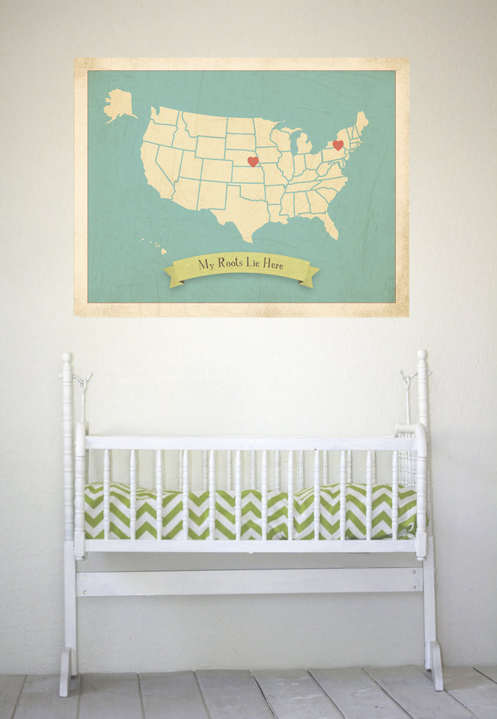 My Roots Personalized USA Wall Map for Children – Children Inspire Design