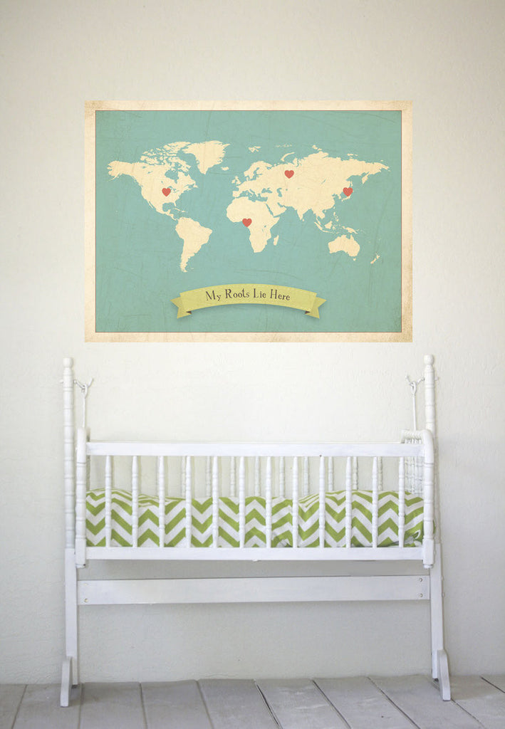 My Roots Children's Customizable World Wall Map – Children Inspire Design