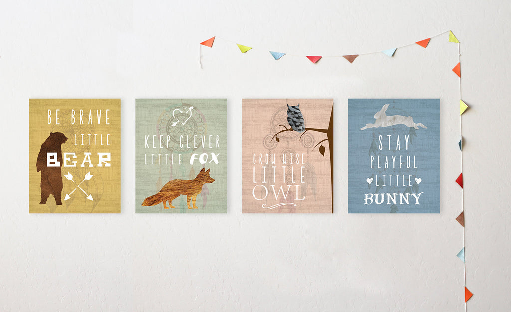Canvas or Print, Collection Inspirational Animals, Set of 4 – Children ...