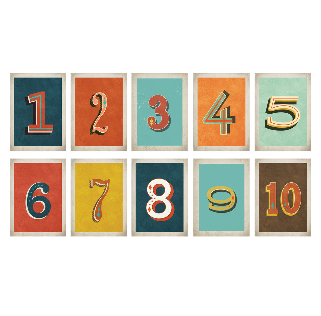 Vintage Number 5 x 7 Wall Card Digital Download Printable – Children ...